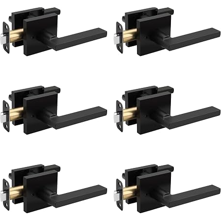 Haidms 6 Packs Matte Black Heavy Duty Door Handle Interior,Privacy Door ...
