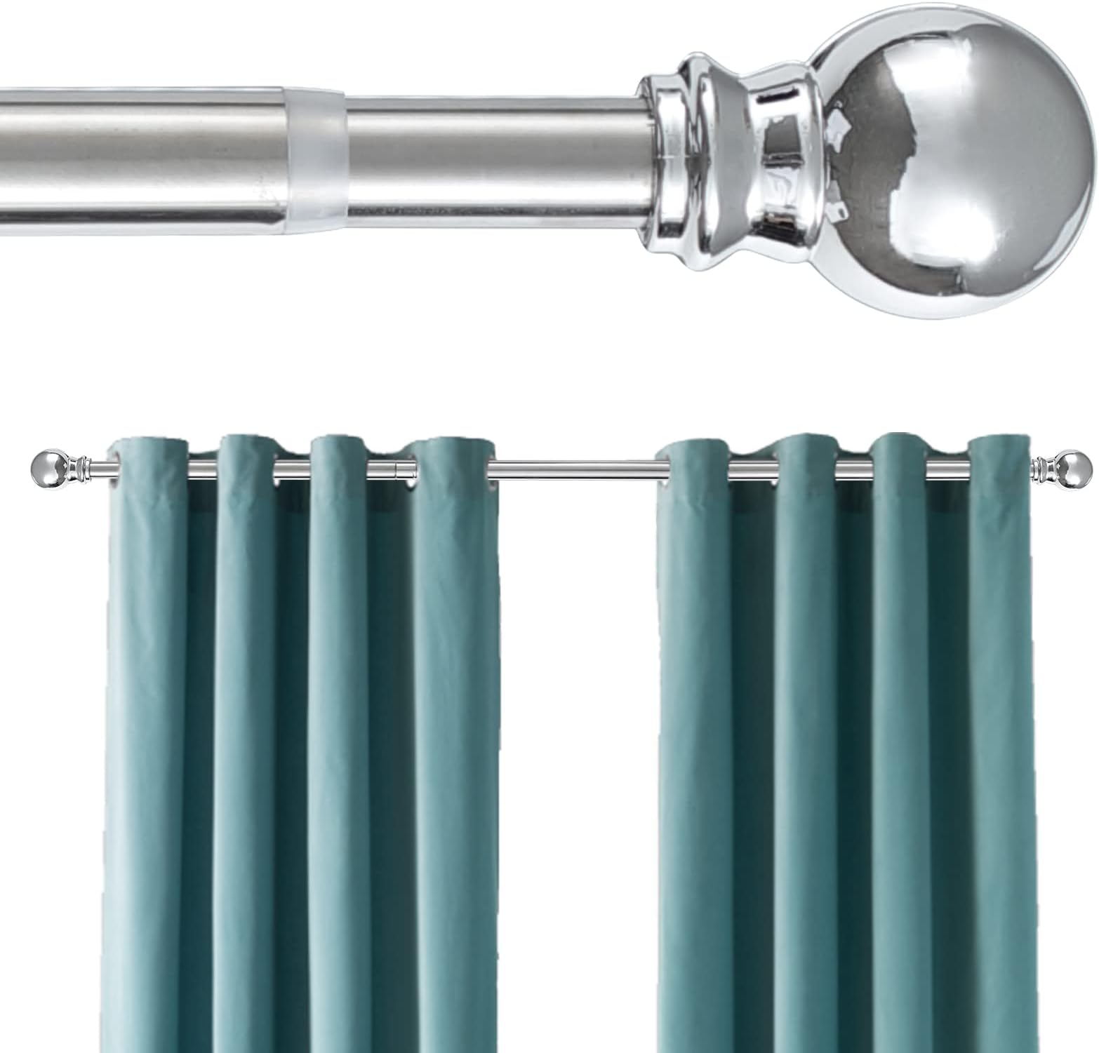 Amazon.com: Telescoping Curtain Rods, 34-52 inch & 1" Damater ...