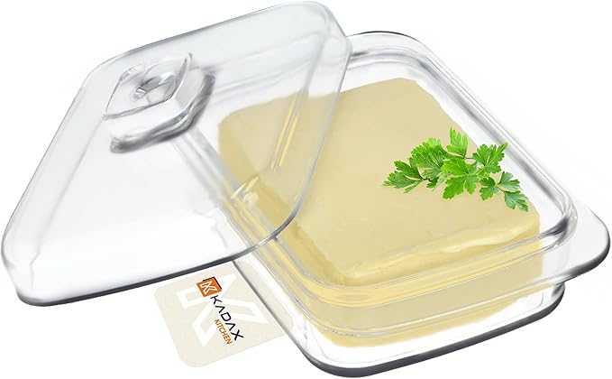 KADAX Glass Butter Dish with Lid and Handle, Butter Holder, Kitchen ...