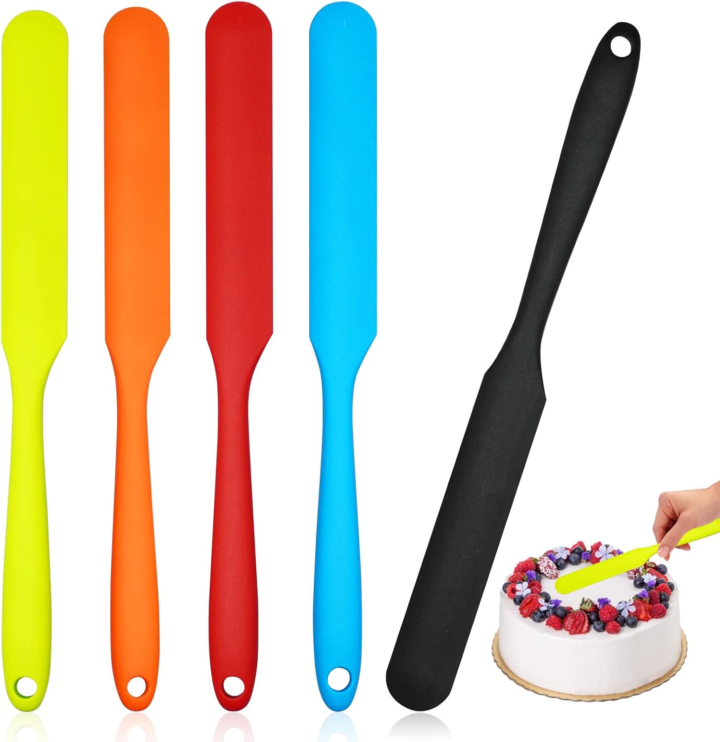 Amazon.com: Tuojecuk Large Silicone Jar Spatulas, 5pcs Heat Resistant ...