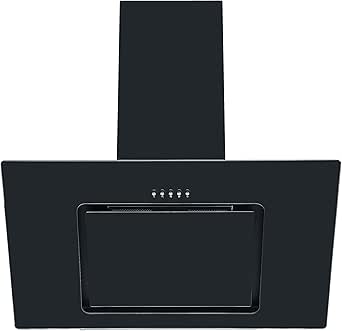 Cookology VER801BK 80cm Black Angled Glass Chimney Cooker Hood Kitchen ...