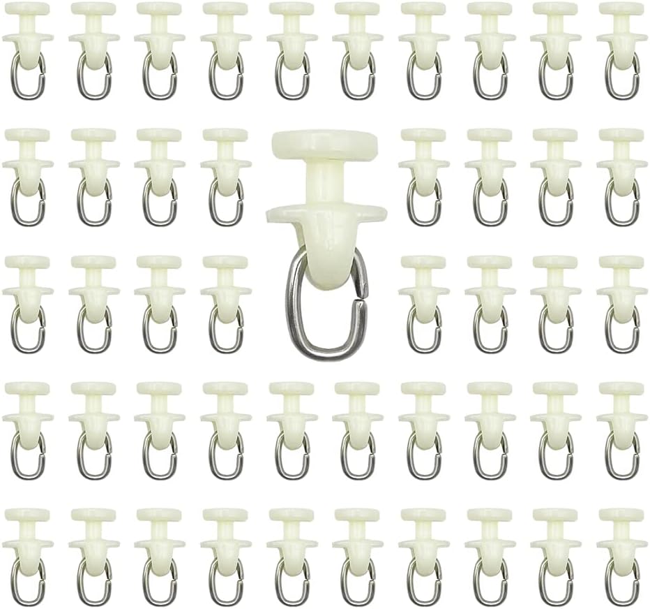 Rolling Curtain Clips White Plastic Curtain Hooks for Track Type ...