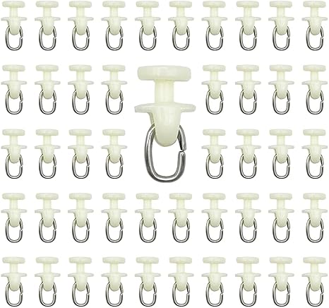 HLIWS Plastic Curtain Hooks Gliders-100 pcs Mute Rod inner rail track ...