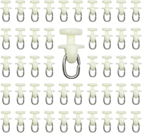 HLIWS Plastic Curtain Hooks Gliders-100 pcs Mute Rod inner rail track ...