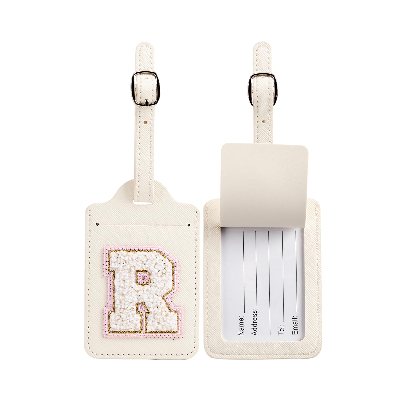 Initial Luggage Tags, PU Leather Suitcase Tags for Baggage Handbag ...