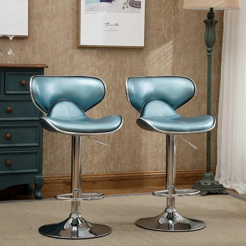 Amazon.com: Sleek Design Height Adjustable Swivel Bar Stool Set Of 2 ...