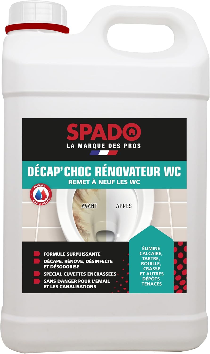SPADO - Décap'choc rénovateur WC - Formule surpuissante - désinfecte et ...