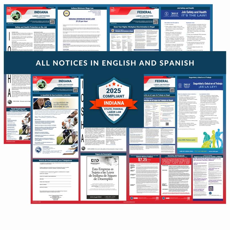 Amazon.com: Labor Law Posters 2025 - Indiana Labor Law Poster State ...