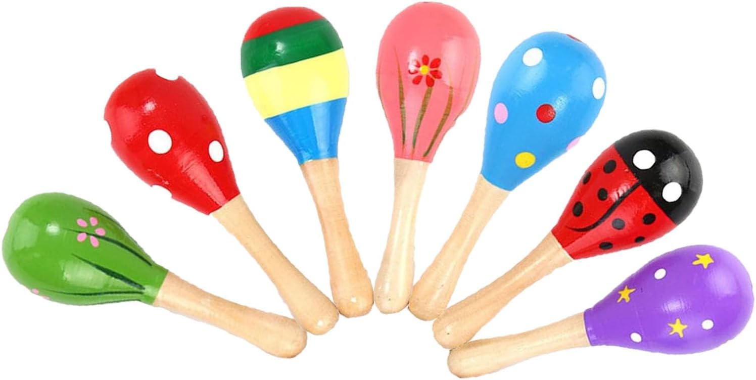 Baby Maracas 7Pcs Wooden Baby Maracas Maracas Baby Maracas Wooden ...