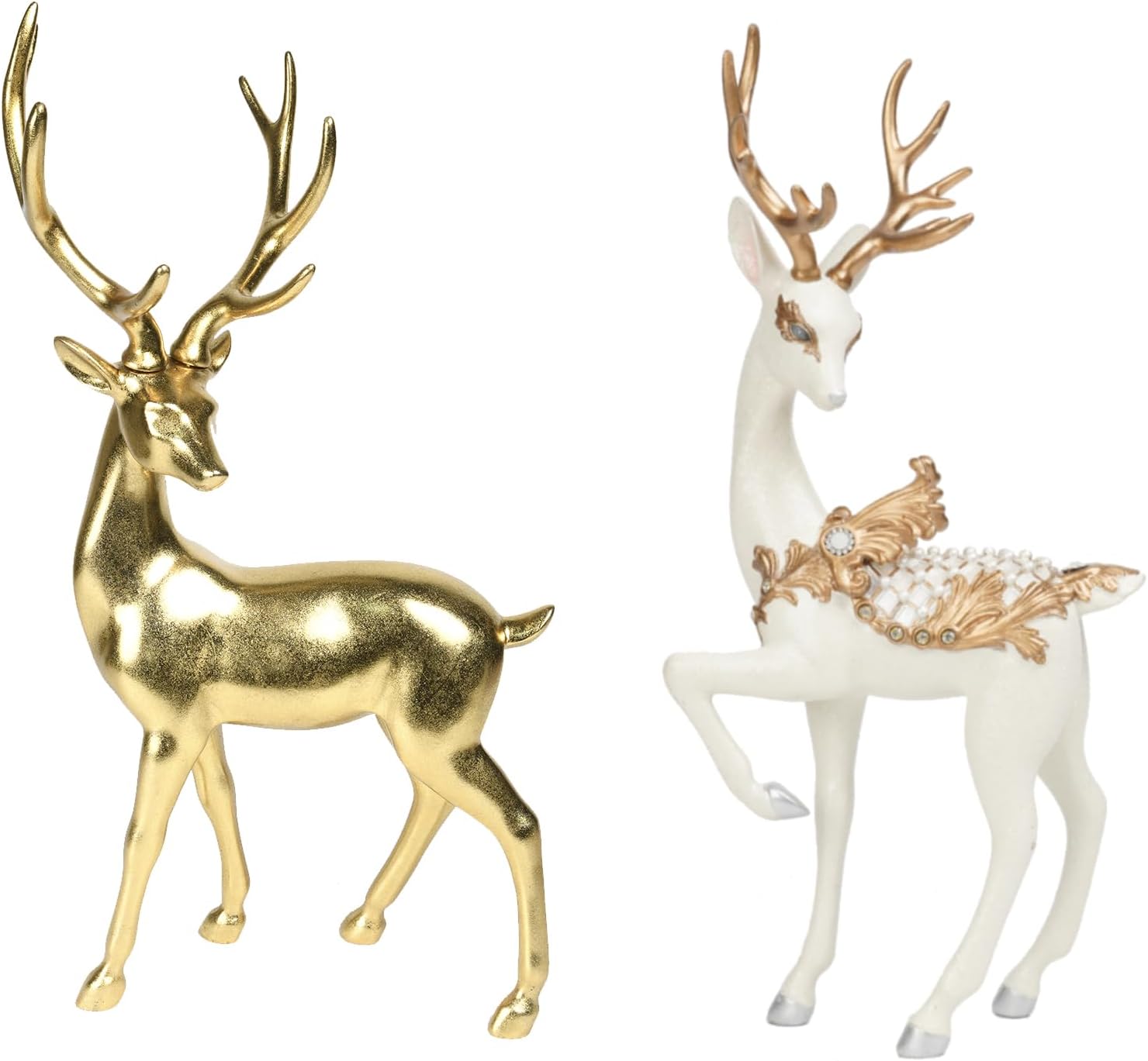 Amazon.com: Newman House Studio Gold Reindeer Christmas Decoration ...