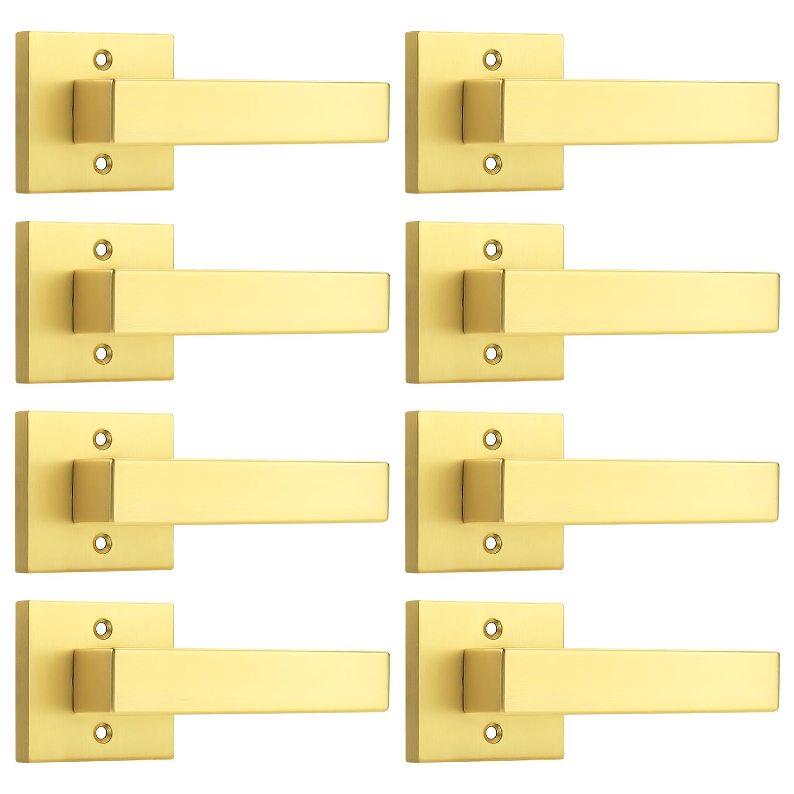 Probrico 8 Pack Gold Dummy Door Handles,Lever for Closet and Hallway ...