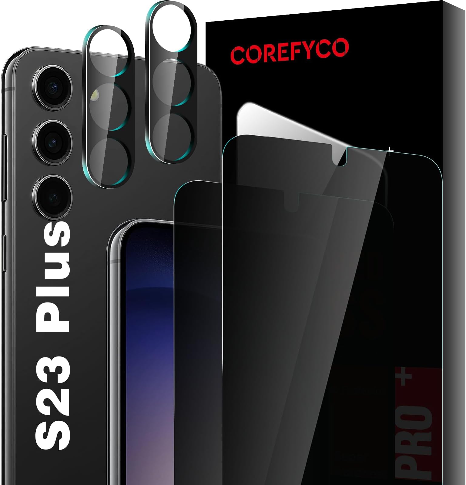 Amazon.com: Macosen Galaxy S23 5G Privacy Screen Protector Support ...