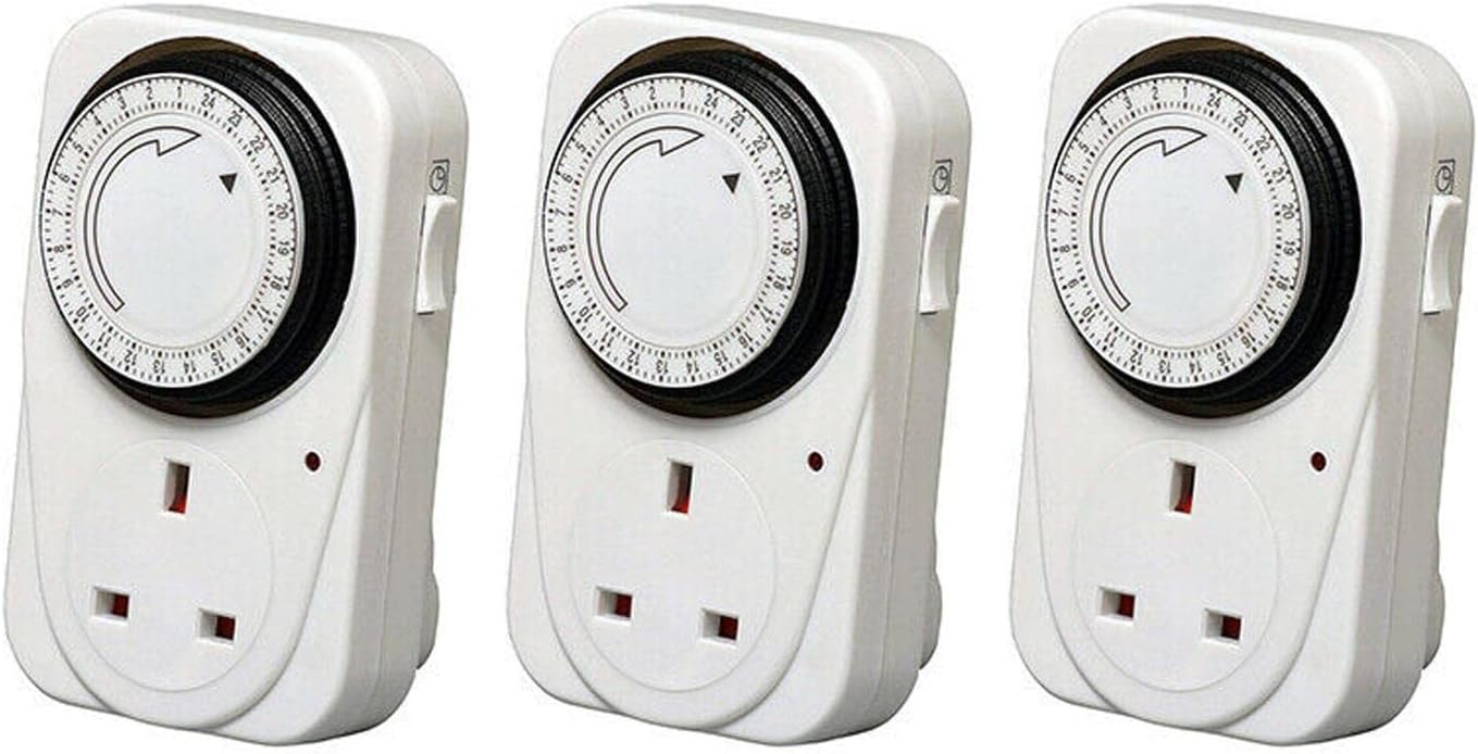 Livingshire 24 Hour Plug-in Timer Socket Set | Energy Saver Time Switch ...