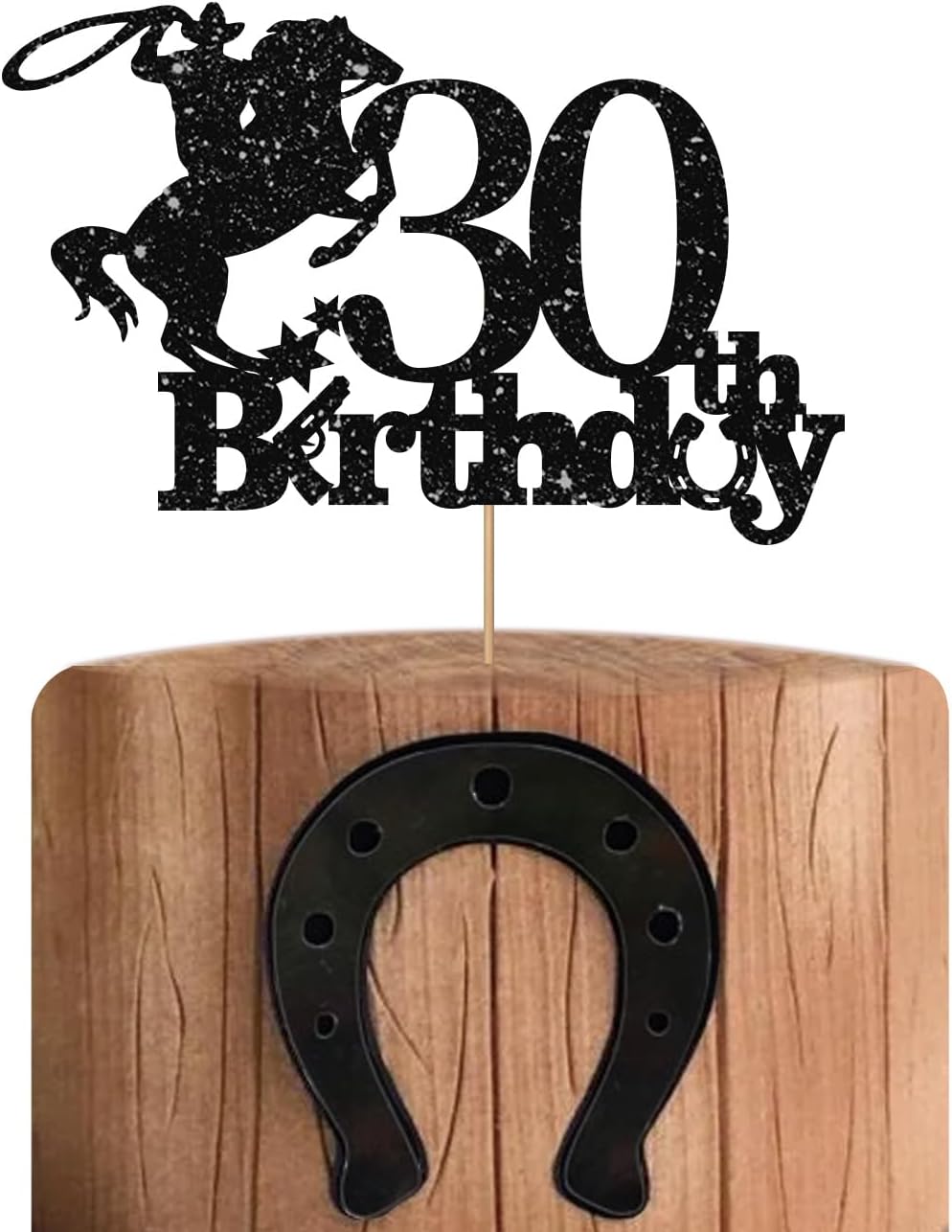 Amazon.com: Cowboy 30th Birthday Cake Topper, Horse 30th Birthday Cake ...