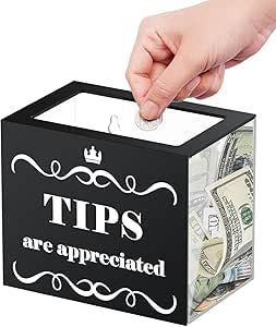 Uniclife Acrylic Tip Jar for Bartenders, 15 x 10 x 12.5 cm , Plastic ...
