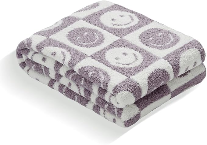 Amazon.com: Baby Throw Blankets with Smiley Faces Checkered Reversible ...