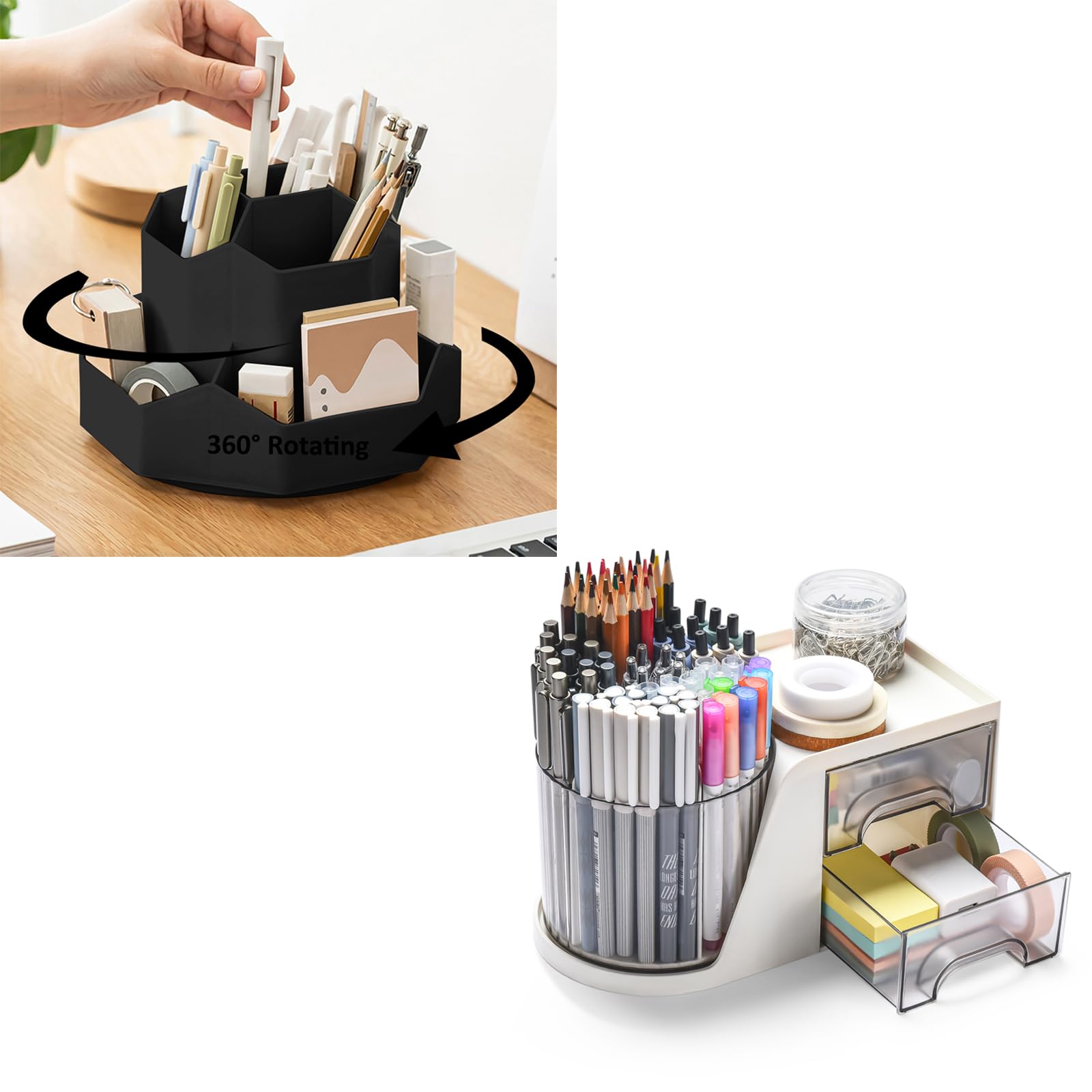Amazon.com : GGIANTGO 9 Slots 360 Degree Rotating Desk Organizer + Desk ...