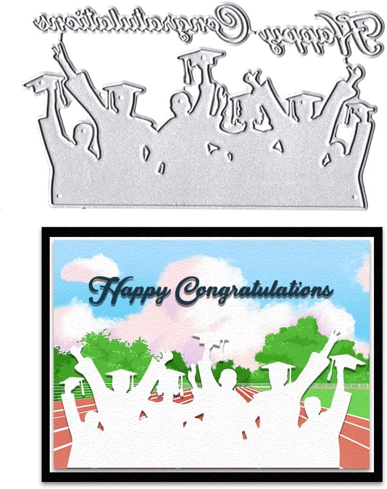 Amazon.com: Graduation Cutting Dies Happy Graduation Words Die Cuts for ...