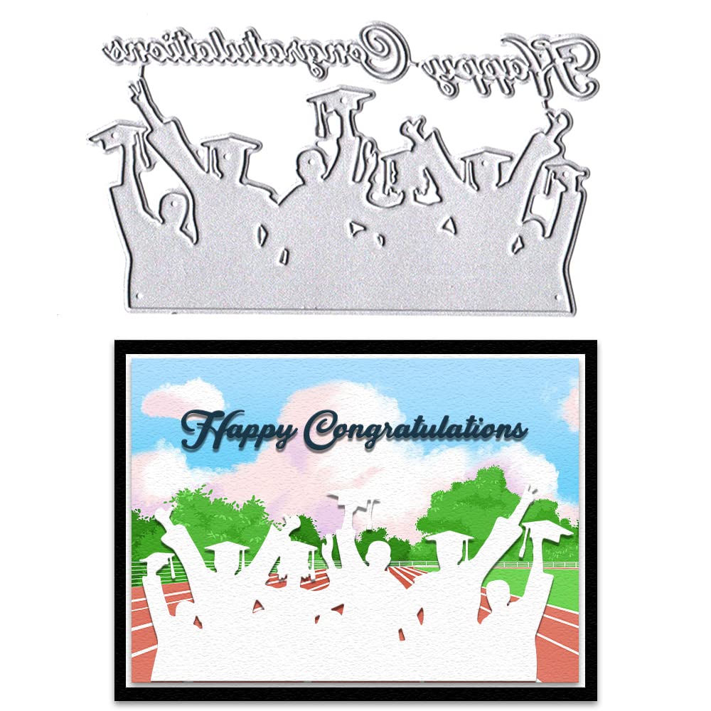 Amazon.com: Graduation Cutting Dies Happy Graduation Words Die Cuts for ...