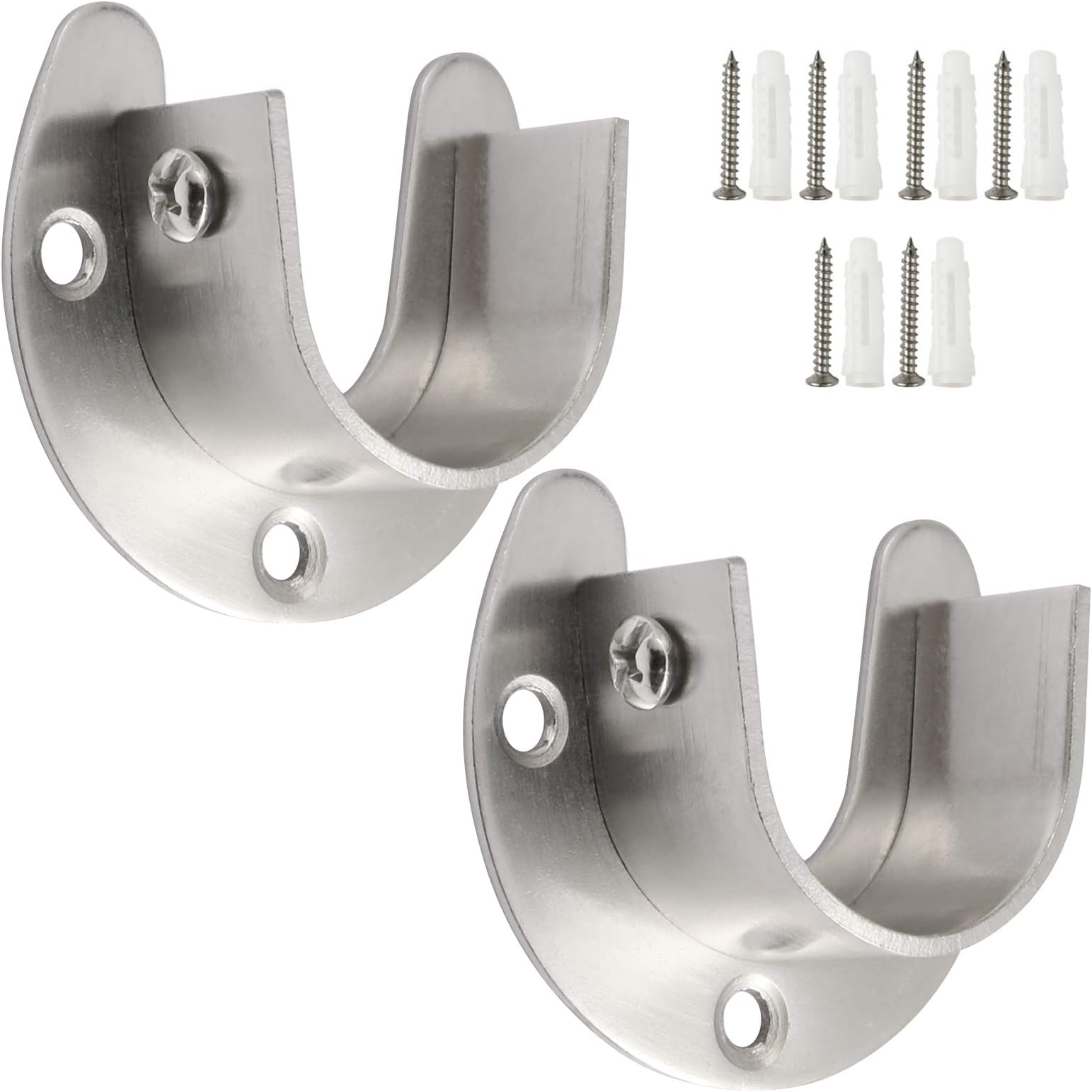 Amazon.com: FYTRONDY White Edition Stainless Steel Closet Rod Bracket ...