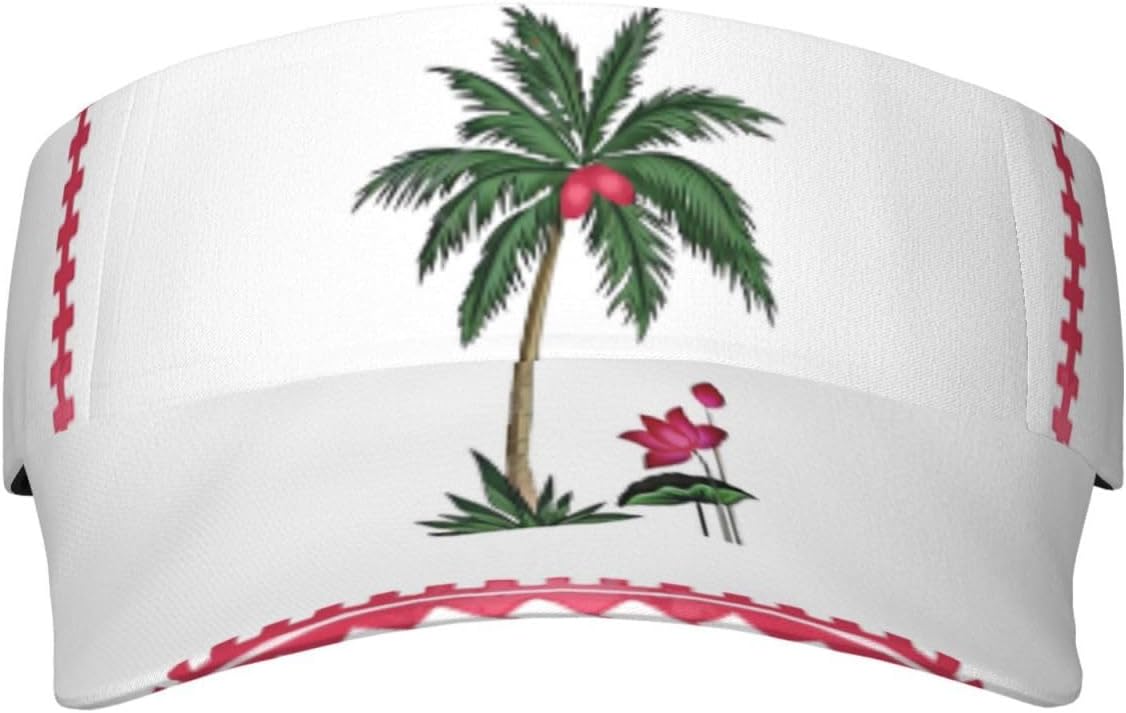 Visor Hat Palm Tree Coconut Palms - with Border Empty Top Sun Cap ...