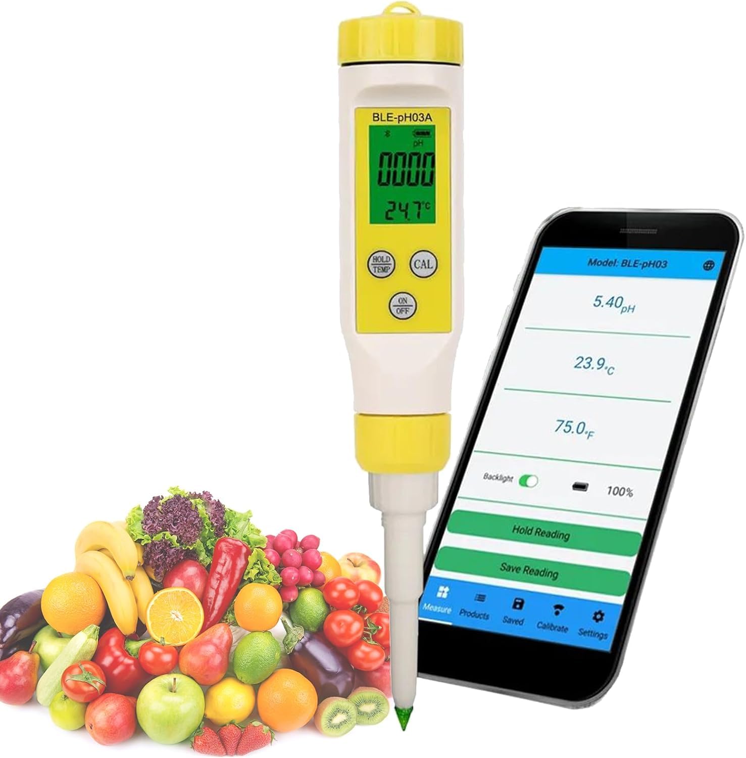 Misuratore Ph Alimenti Misuratore Di PH Digitale Per Alimenti, Ad Alta ...