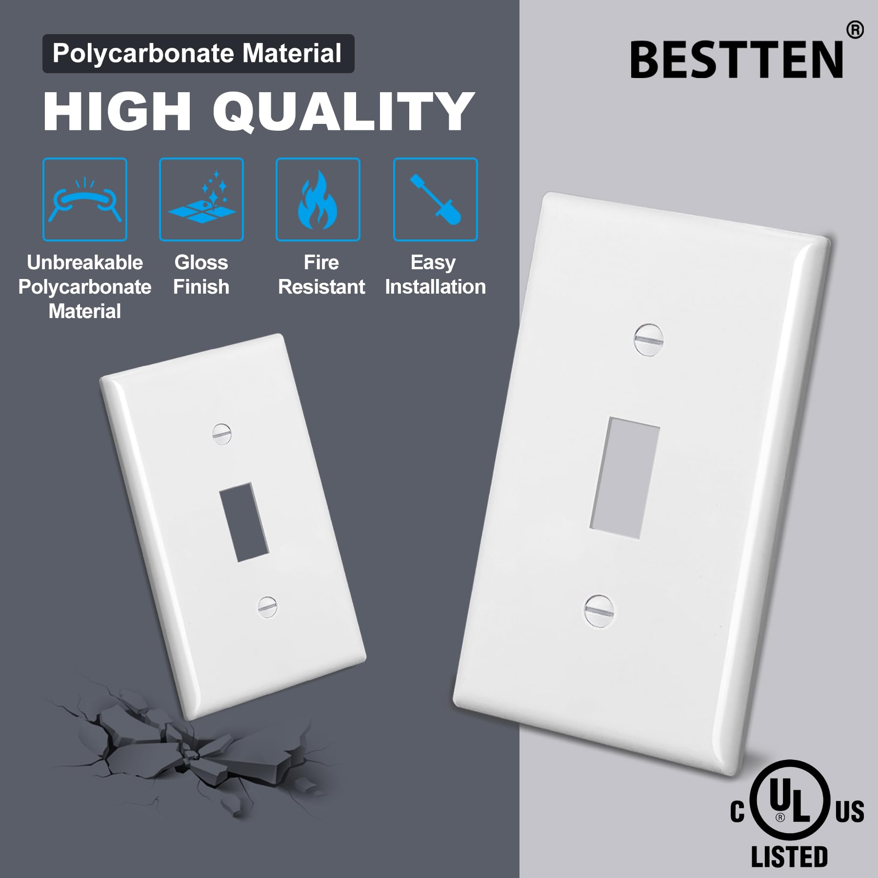 Snapklik.com : Toggle Light Switch Wall Plate, 1-Gang Switch Plate ...