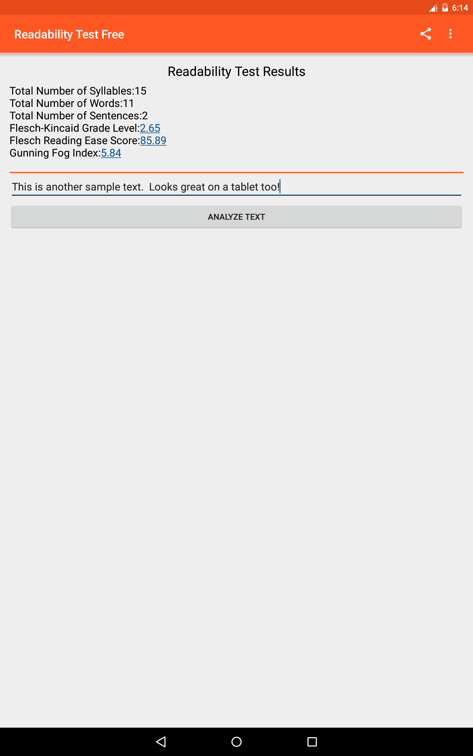 Readability Test - App on Amazon Appstore