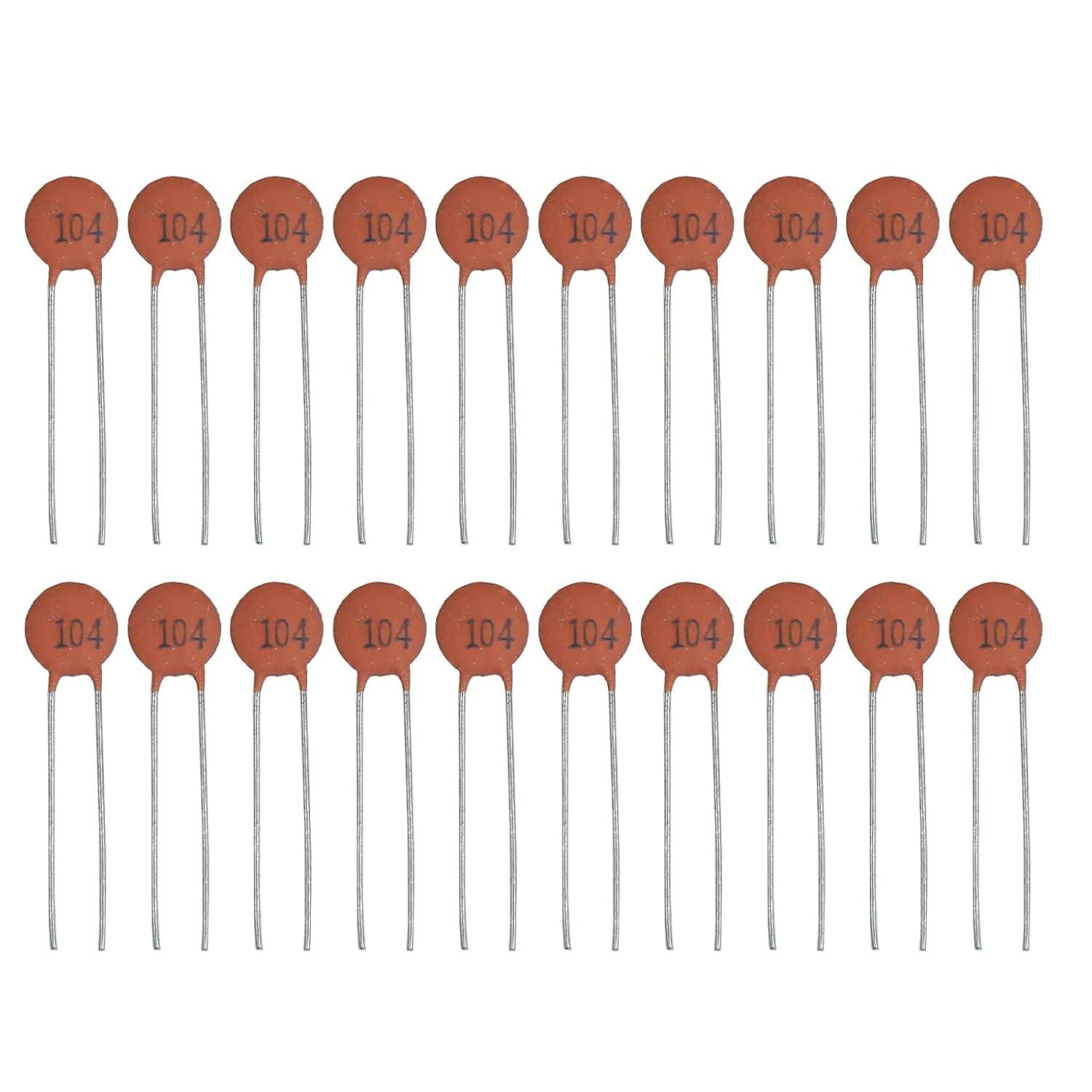 Electronic Spices 104, 50V Ceramic Capacitor 0.1uF Pack of 100 : Amazon ...