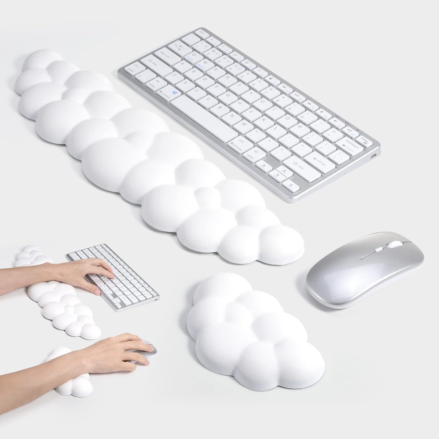 TYCKA Keyboard Wrist Rest Set Cute Cloud Shape Wrist Rest Support for ...