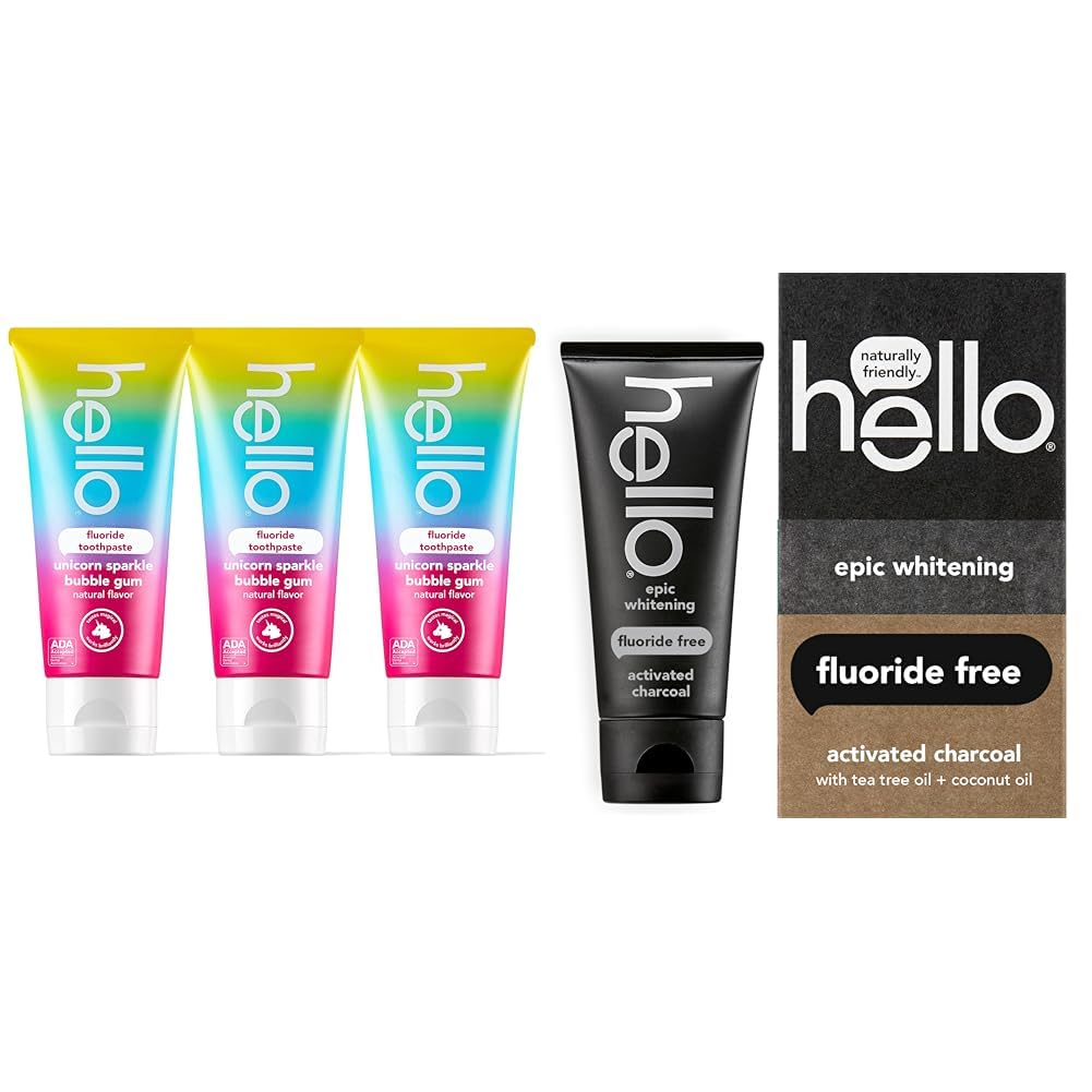 Amazon.com: hello Unicorn Sparkle Kids Fluoride Toothpaste, Natural ...