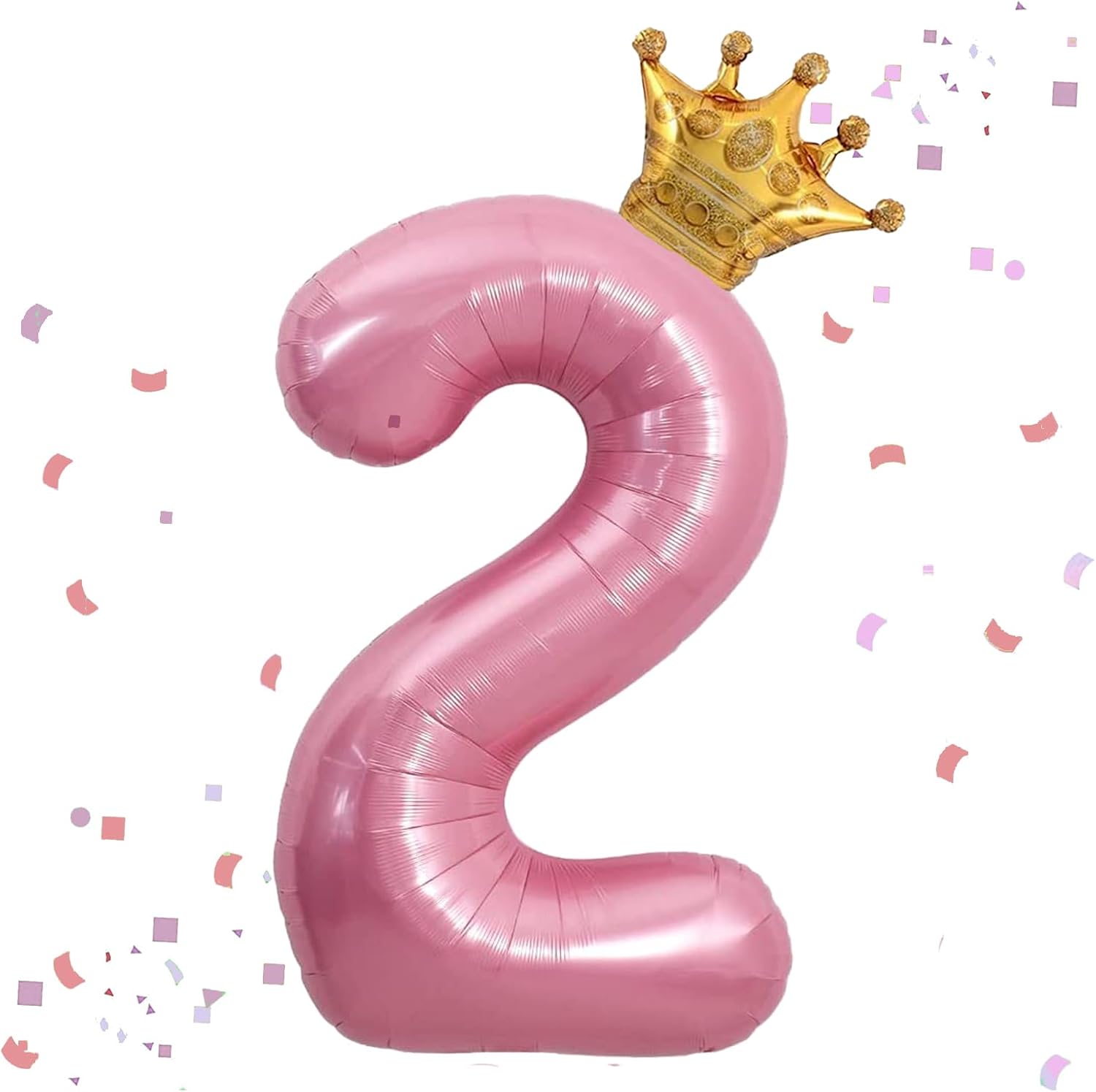 40 Inch Pink Number 2 & Mini Crown Balloon for Birthday Party ...