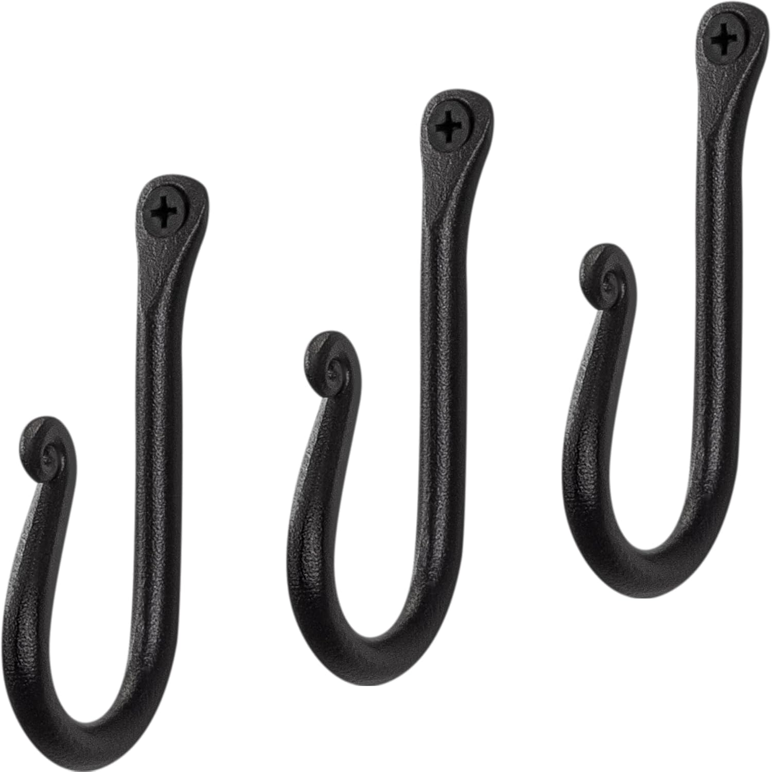 RTZEN Wall Mount J Hook - Wrought Iron Decorative Wall Hooks for ...