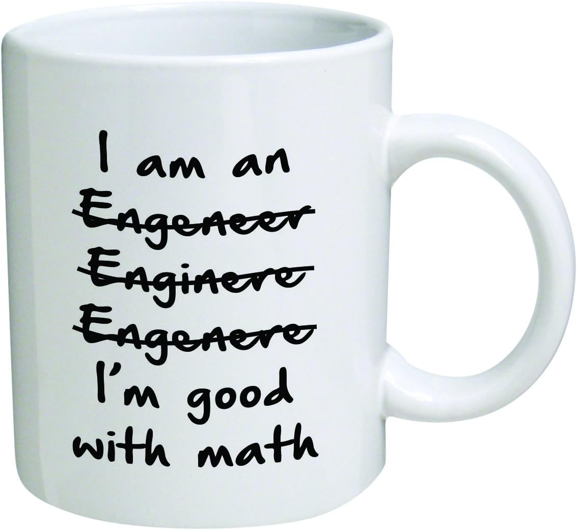 Amazon.com: Funny Wrong I'm An Engineer Good with Math BLACK13F37-11 Oz ...