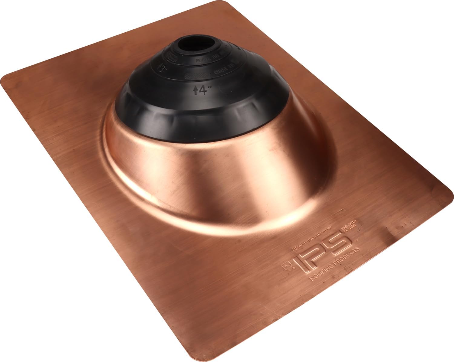 Water-Tite 81885 4N1 Copper Base Roof Flashing for 1-1/4" - 4" Vent ...