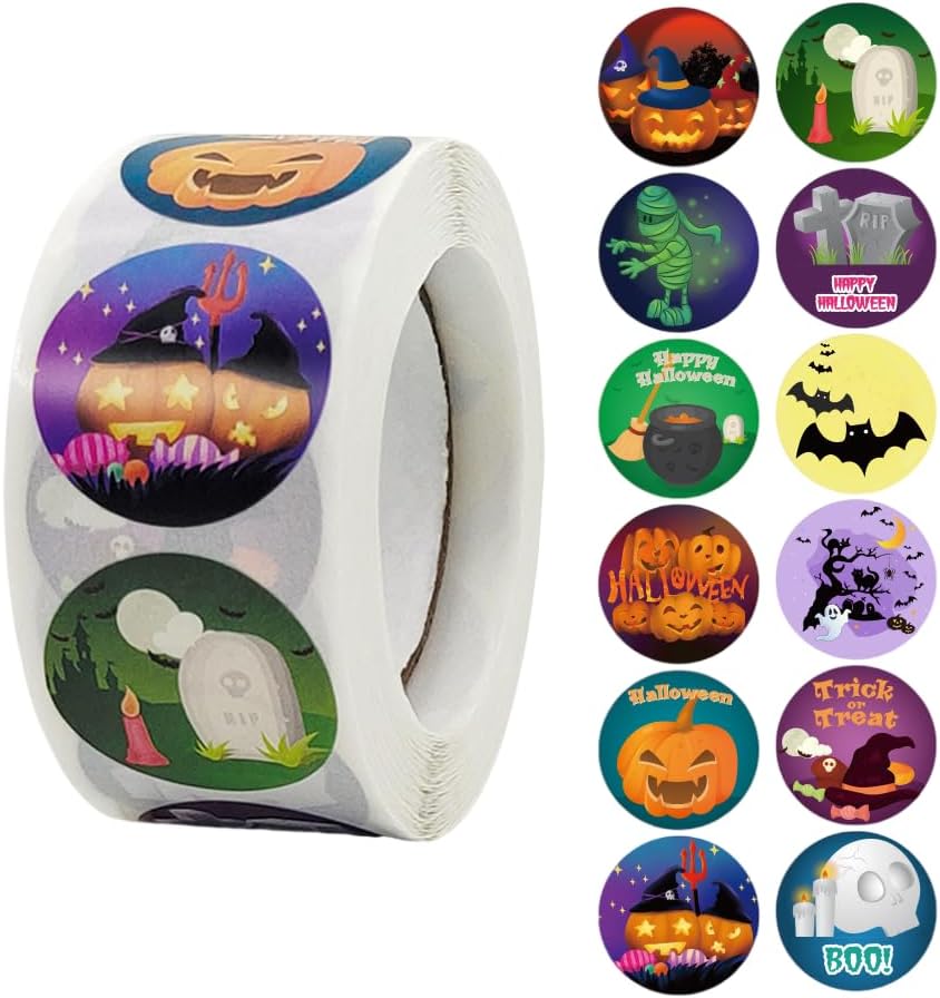 Amazon.com: EKANUIPKA Halloween roll up Stickers, Christmas Decoration ...