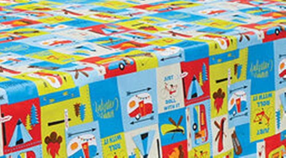 Amazon.com: HAPPY DEALS ~ Camping Flannel Back Tablecloth | 1 PC | 82 x ...