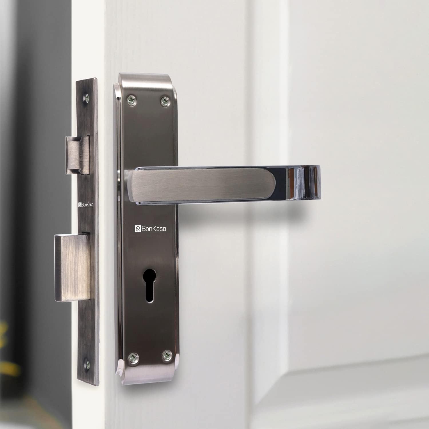 DOOR EYE Mortise Door Handle Set with Lock Body 3 Keys Lock, Bathroom ...