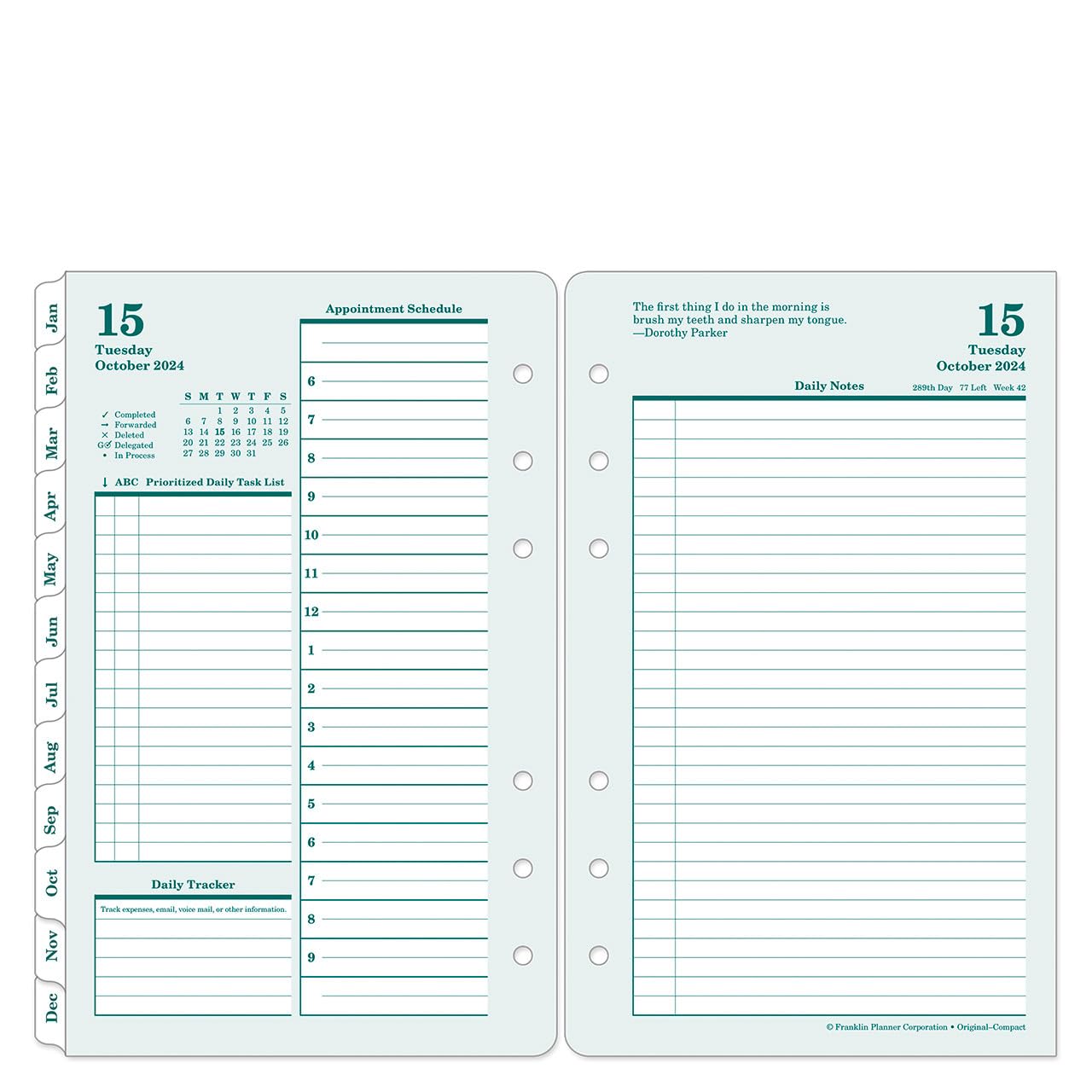 Buy FranklinCovey - Original Two Page Per Day Ring-Bound Planner ...