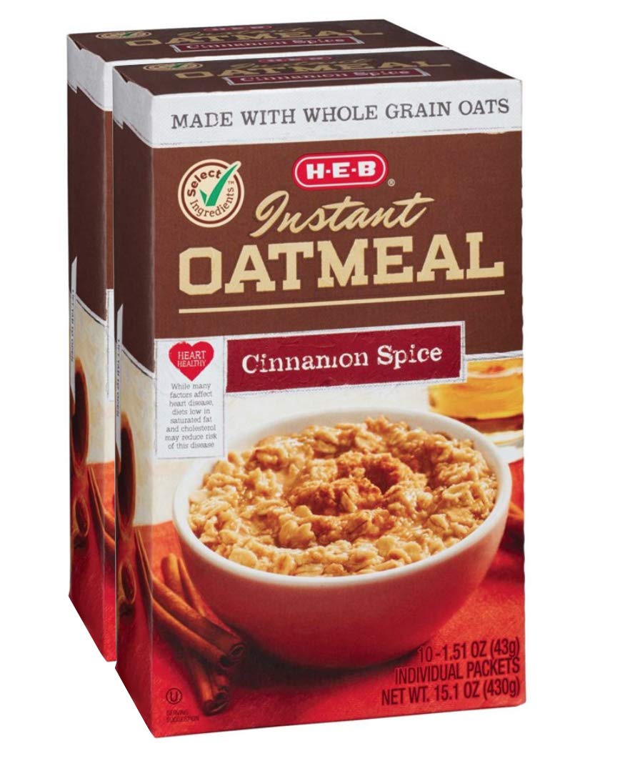 Amazon.com: H‑E‑B Cinnamon & Spice Instant Oatmeal 10 packets (Pack of ...