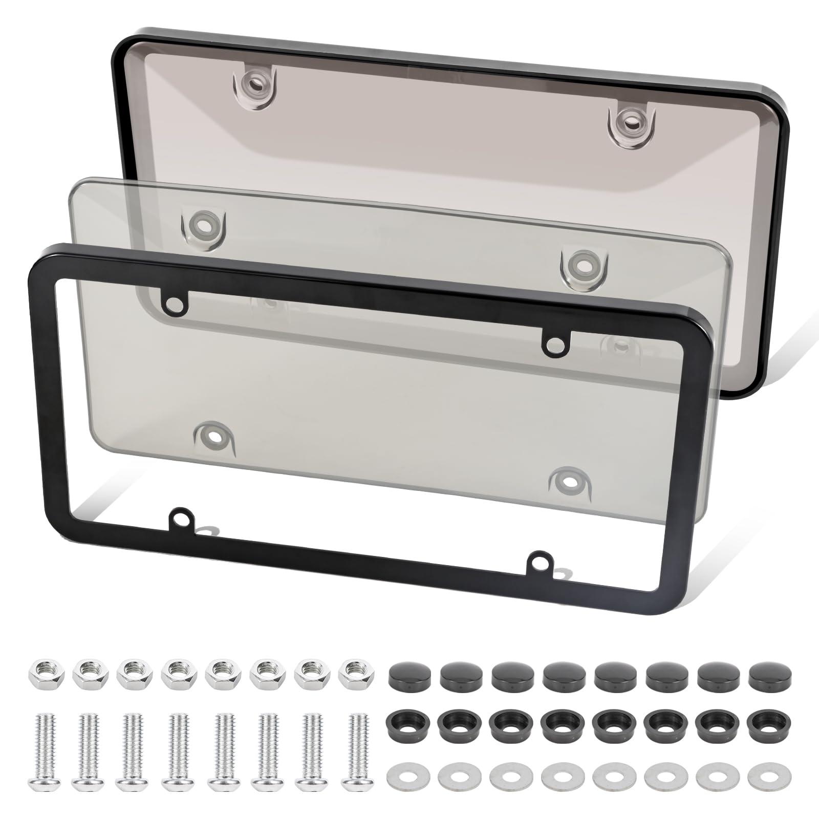 Amazon.com: Vxyaaz 2 Pack Transparent License Plate Covers with Screw ...