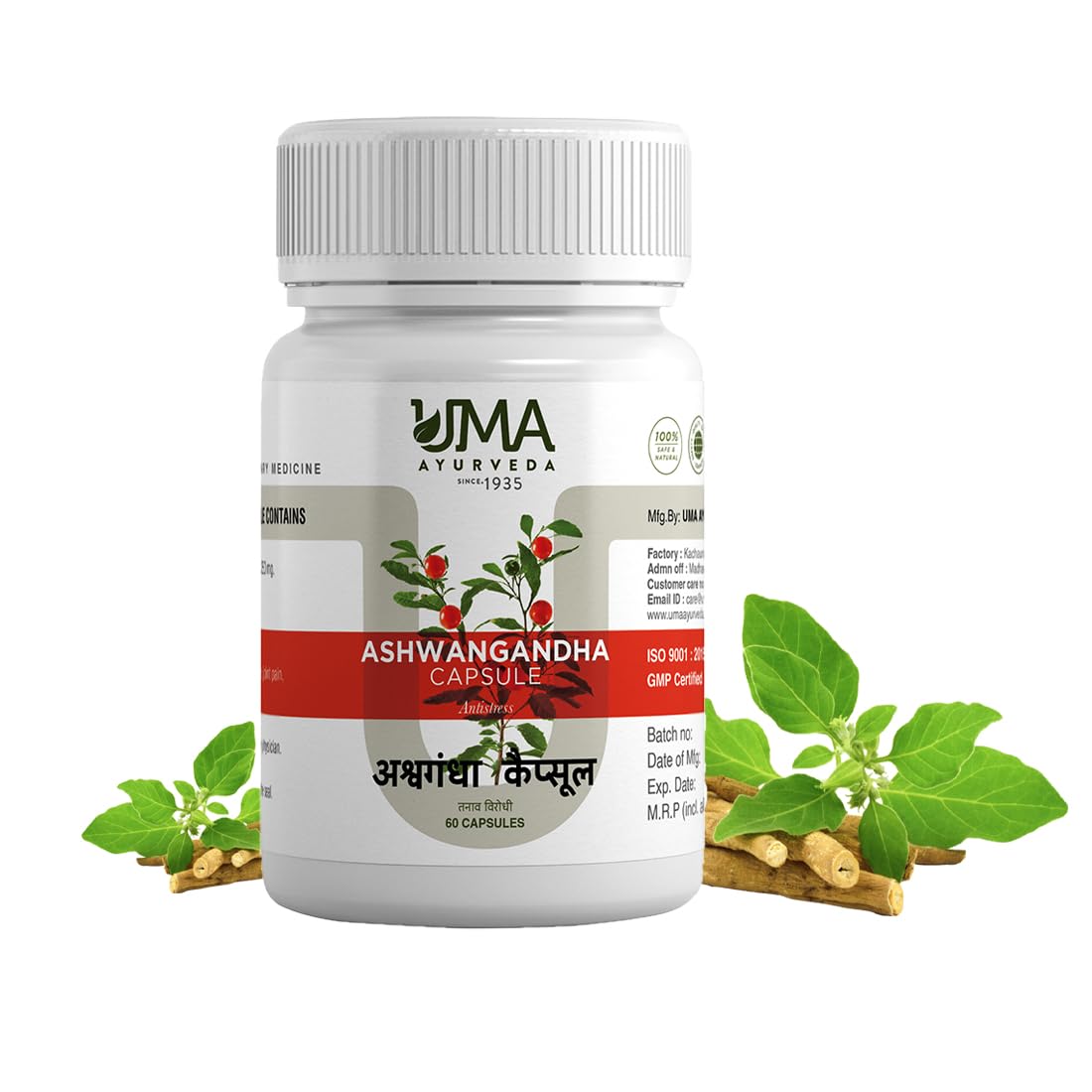 Buy Uma Ayurveda Organic Ashwagandha Capsules for Men | Helpful Release ...