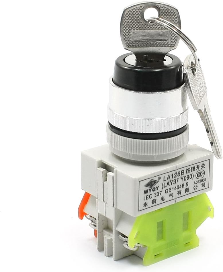 Amazon.com: uxcell Panel Mount Locking 2 Position NO+NC DPST Rotary ...