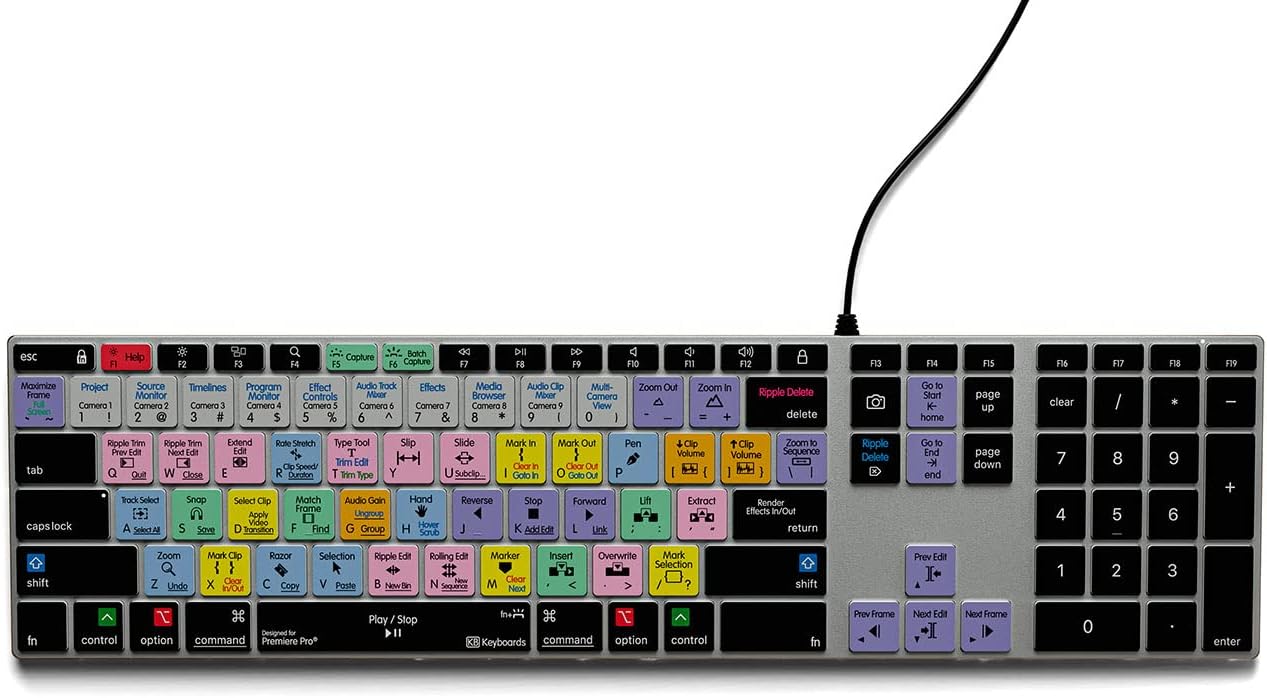 Amazon.com: Premiere Pro - Backlit Pro Aluminum Keyboard - macOS - US ...
