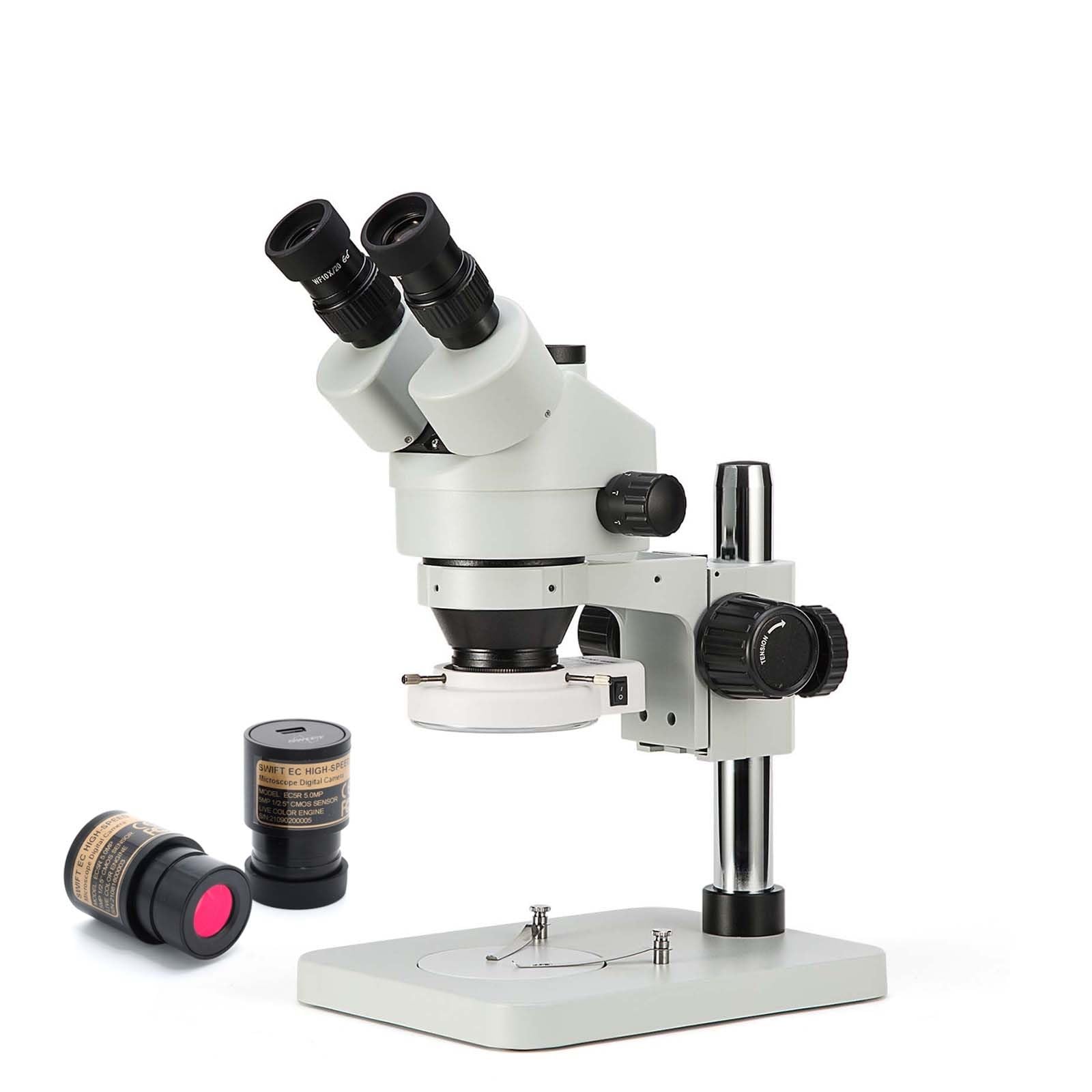 Amazon.com : SWIFT Trinocular Stereo Zoom Microscope 3.5X-90X,with 5MP ...