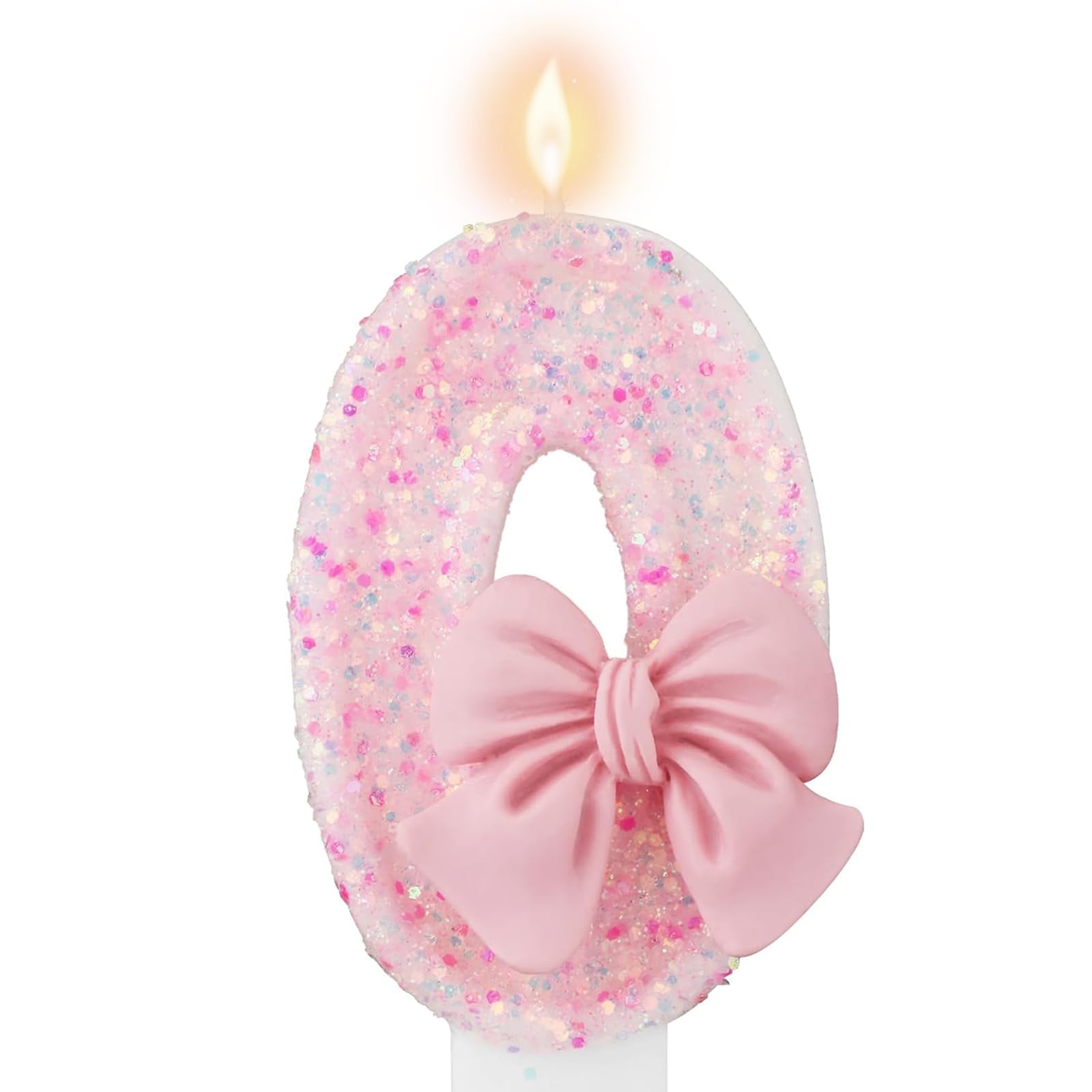 Amazon.com: Pink Number 0 Birthday Candle, Girl Birthday Party Pink ...