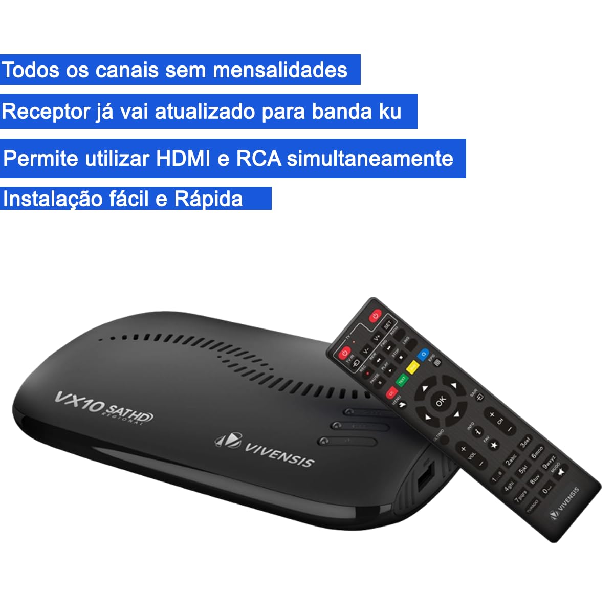 Receptor Digital Vivensis VX10 LG Eletro, 55% OFF