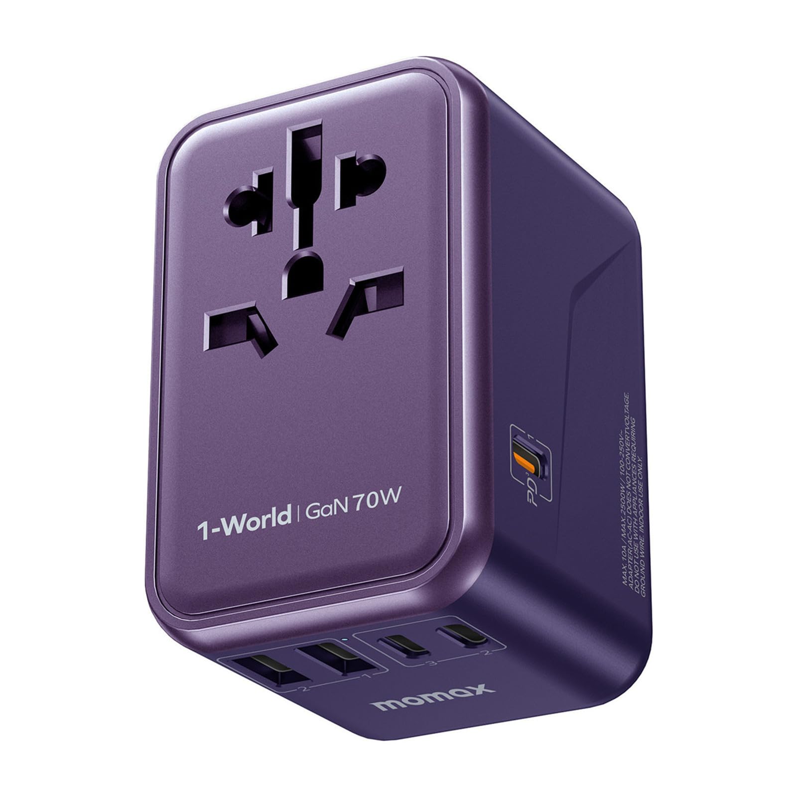 MOMAX Universal Travel Adapter,70W GaN Travel Plug Adapter with UK/EU ...