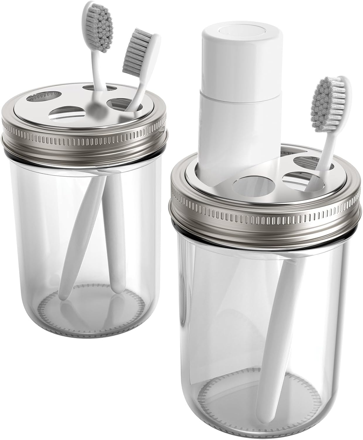 Amazon.com: Jarware Toothbrush and Toothpaste Holder Lids for Wide ...