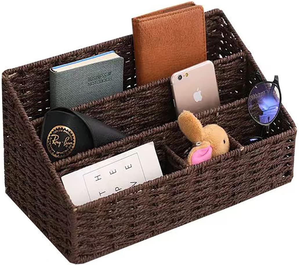 Amazon.com: Wood Desk Organizer with Drawer - Bill Mail Storage ...